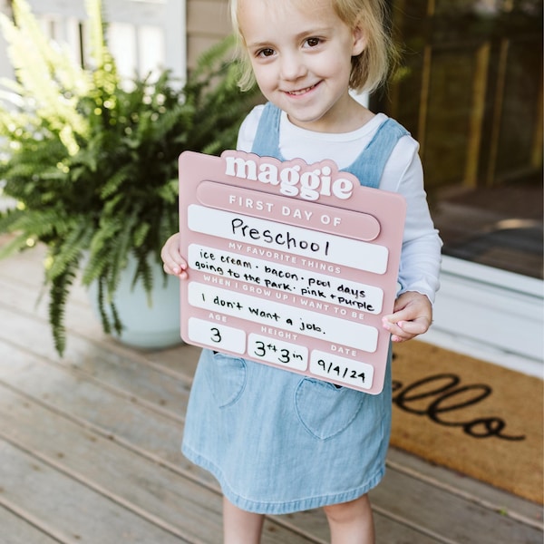 Acrylic First Day of School Sign|personalized School Sign|back to ...