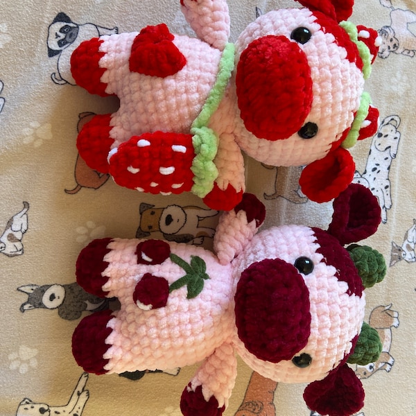 Crochet Berry Cow Plushie: Handmade Strawberry Cherry Raspberry Farm ...