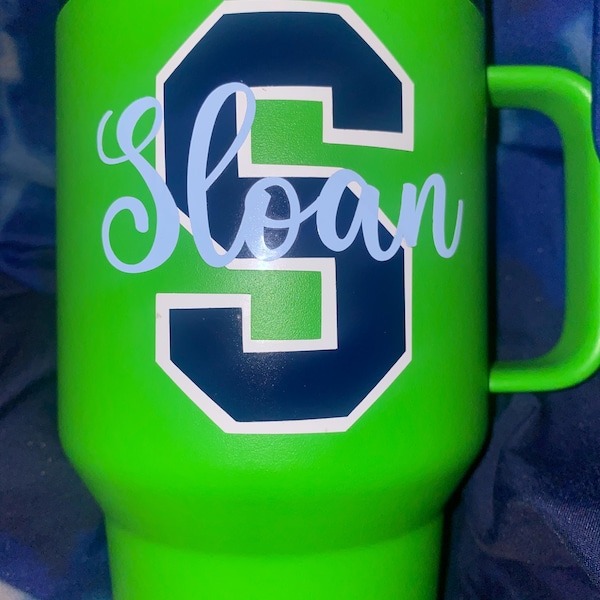 Stanley Cup Accessories, Monogram Decal, Monogram Sticker, Name Sticker ...