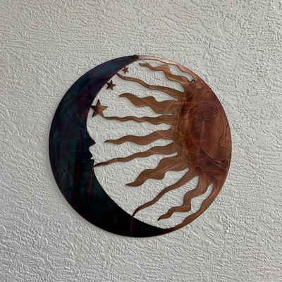 Sun and Moon Metal Wall Art Indoor Covered Outdoor - Etsy