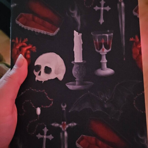 Gothic Vampire Notebook | A5 Handmade Sketchbook, Goth, Witchy, Vampy ...