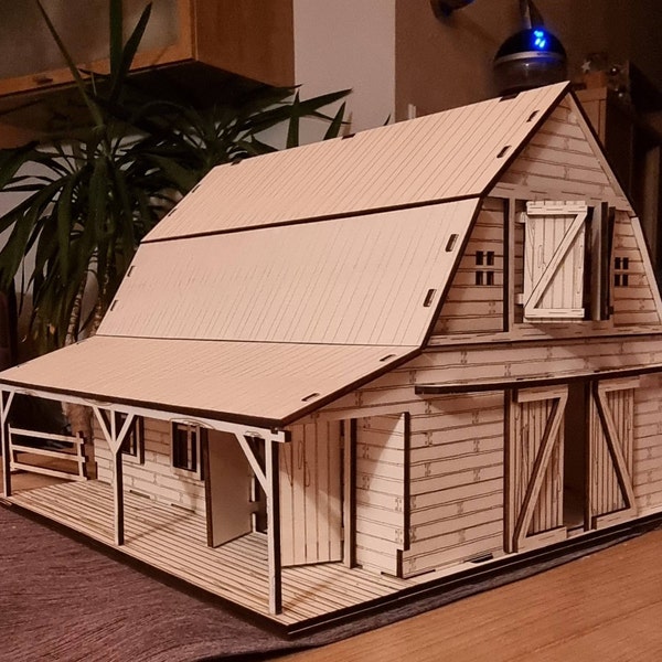 Laser Files for Cutting Wild West Barn SVG 3D Ranch | Dxf | LBRN | Ai ...