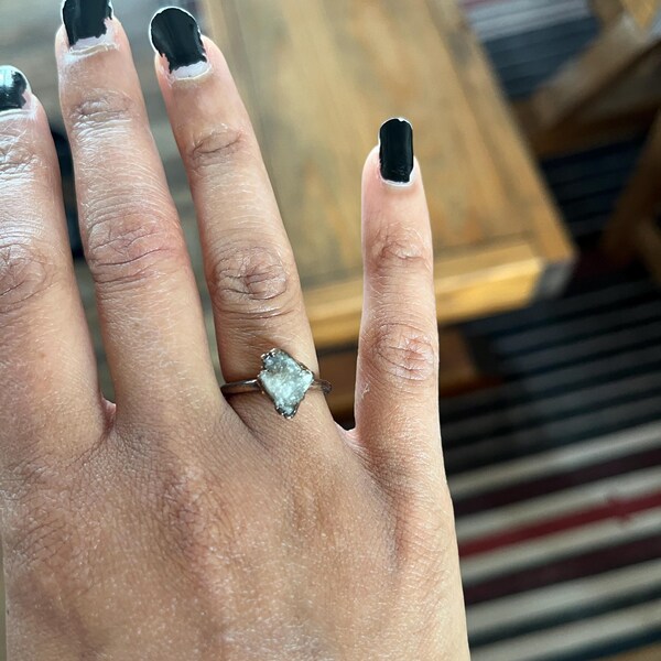 Crystal Ball Ring, Clear Quartz Sphere Ring, Copper Electroformed Ring ...