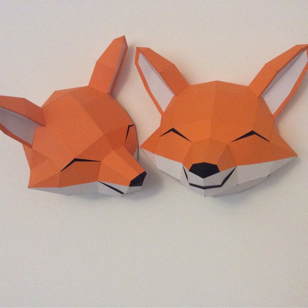 Fox 3D Papercraft Pattern, Forest Theme Decor (PDF Pattern) - Etsy