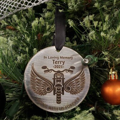 Winged Motorcycle Memorial Ornament Loss Loved One Memorial Biker Gift ...
