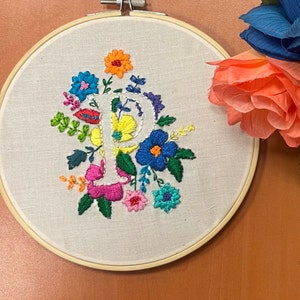 Personalized Floral Initials PDF Roses Hand Embroidery - Etsy