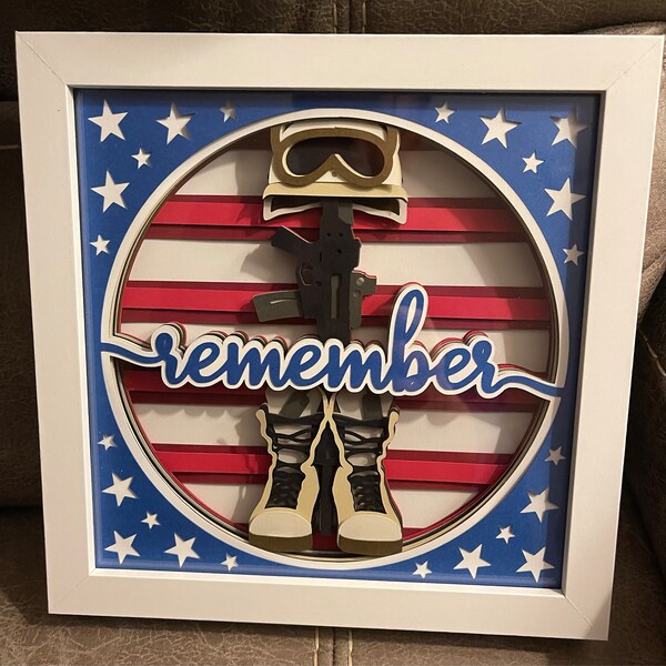 3D BATTLEFIELD CROSS SVG - Memorial Day Shadow Box Svg - Road Trip Svg ...