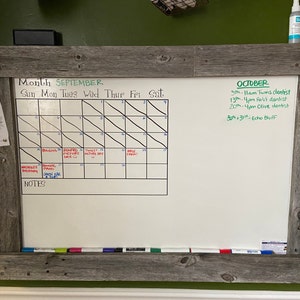Weekly Calendar Vinyl Decal for Dry Erase Board or Frame 16 X - Etsy