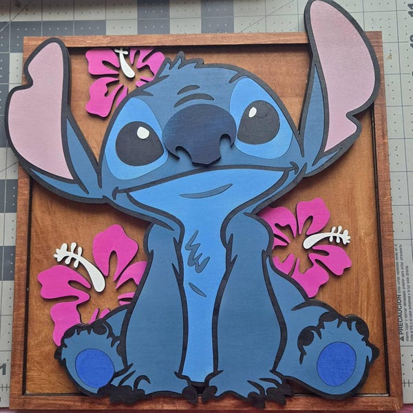 Stitch 3D SVG Laser Cut File | 5 Layer Wall Art for CNC, Cricut ...