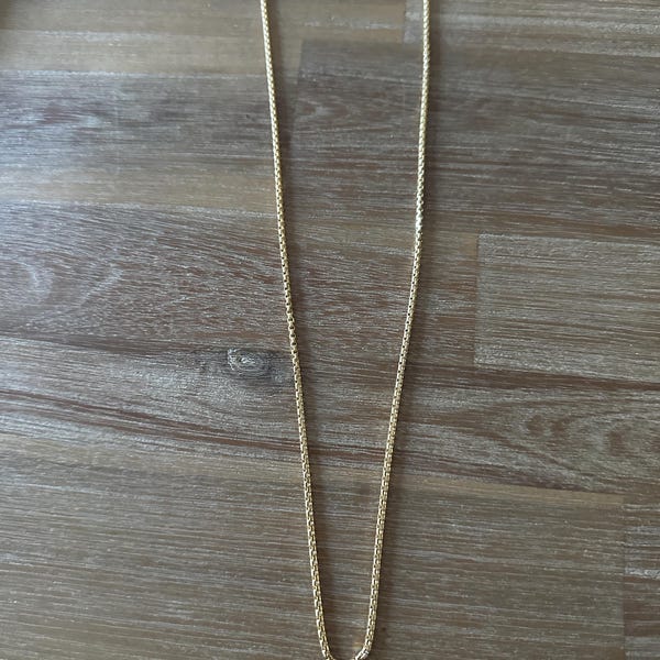 14k Solid Gold Franco Chain Necklace, Pure 14K Gold Foxtail Links Chain ...