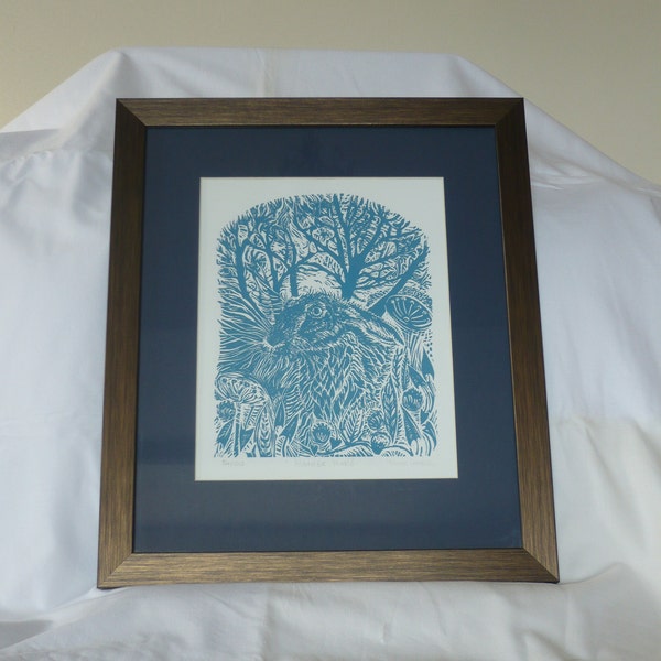 SUMMER HARE- Original Linocut Print - Etsy