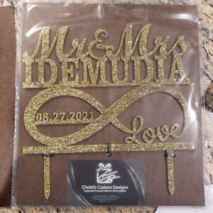 Glitter Infinity Symbol W/ Love Mr and Mrs Personalized | Etsy