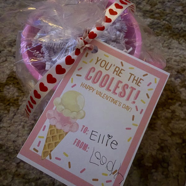 Ice Cream Valentine Printable: "valentines Exchange" Ice Cream Cone ...