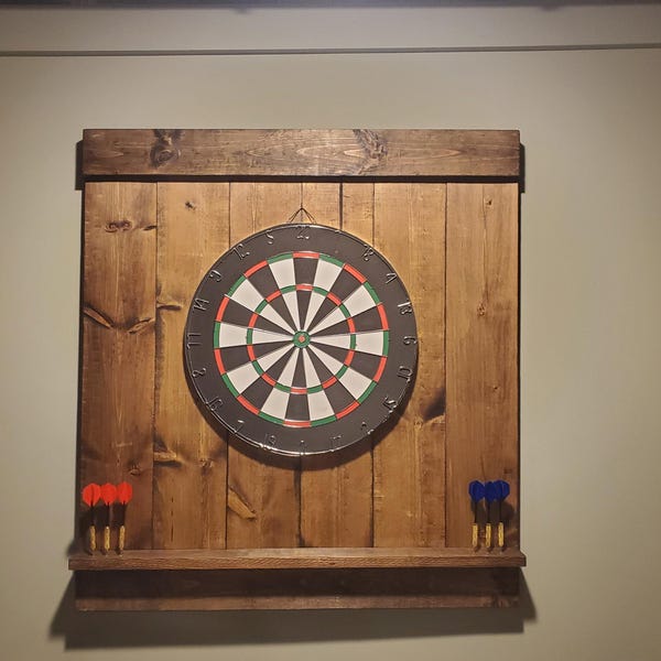 Handcrafted Dart Board Backboard | Rustic Wood | Game Room Decor ...