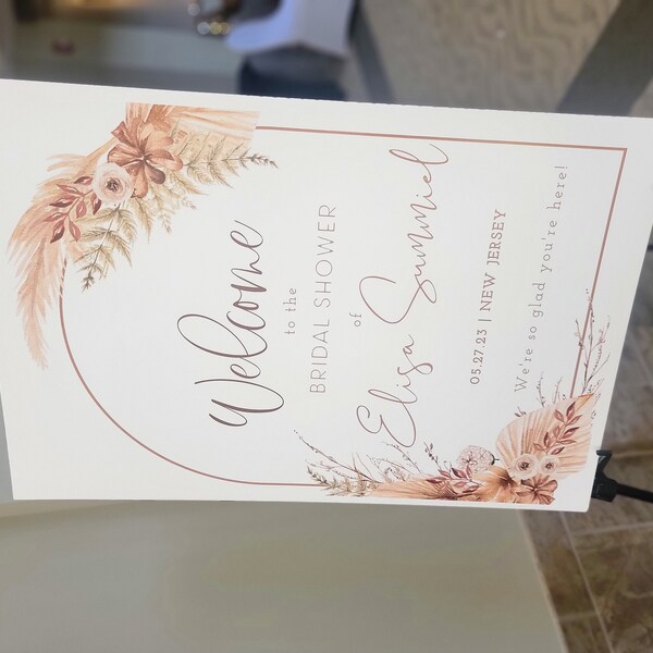 Boho Baby Shower Welcome Sign, Pampas Grass Baby Shower Welcome, Boho ...