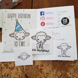 Sheep Vinyl Sticker / Ewe Are Awesome / Die Cut Sticker / Weatherproof ...