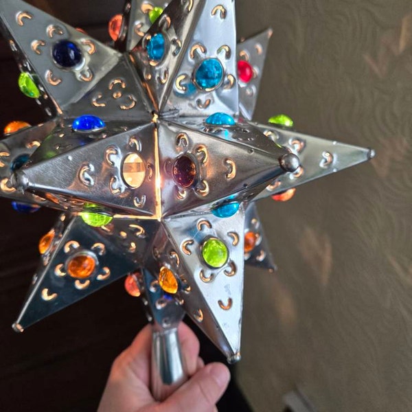 Handmade Tin Star Tree Topper: Multicolored Marbles, Moravian Star - Etsy
