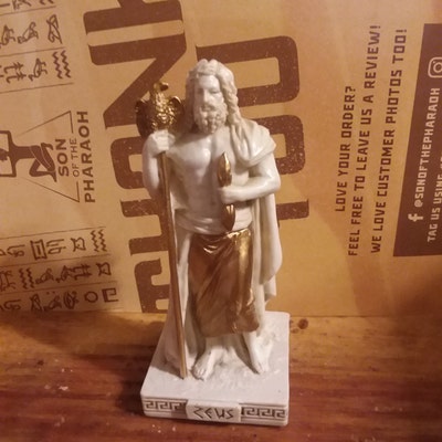 Vintage Zeus Mini Statue Small Hand-painted Ancient Greek God Zeus Mini ...