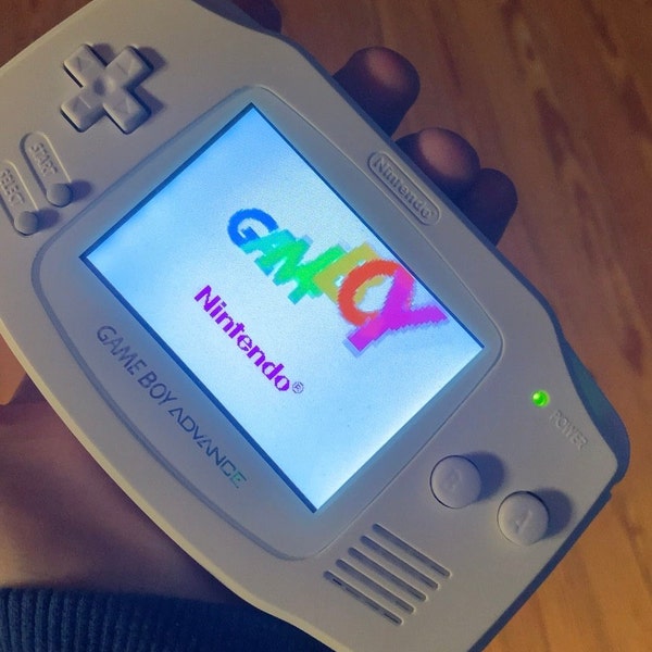 White Game Boy Advance GBA Console With Ips V5 Backlight Backlit LCD ...