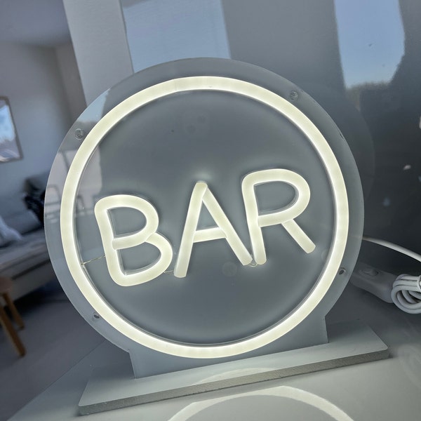 Neon Bar Sign for Home Bar Circle Shape Neon Sign Custom Bar Pub Table ...
