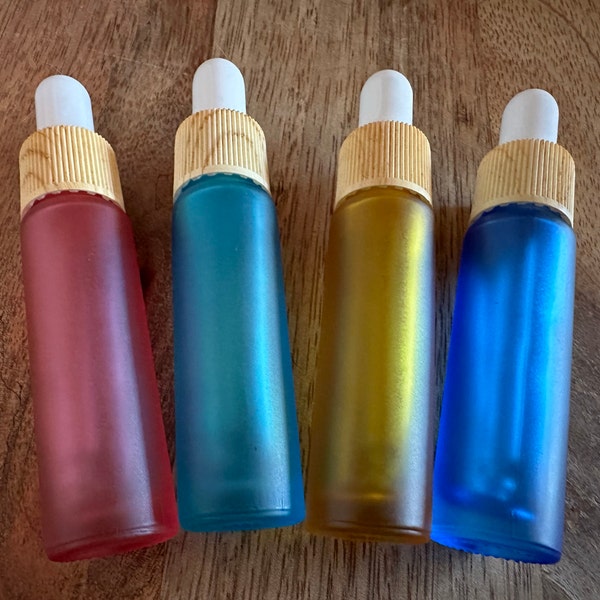 Set of 4 Glass Mini Dropper Bottles | Superior Quality 2ml Glass Bottle ...