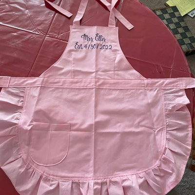 Handmade Personalized Apron, Bride, Wedding Apron, Bride Apron, Womens ...