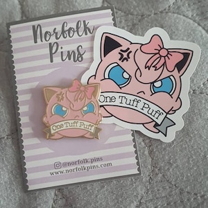 One Tuff Puff Hard Enamel Pin // Motivational Jigglypuff // 30mm Wide ...
