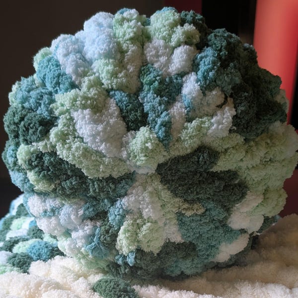 Round Pillow Pouf Video Tutorial/pattern, Learn How to Finger Knit ...