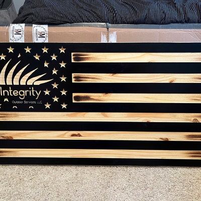 Mountains American Flag,outdoors Wood Flag, Personalized Flag, Rustic ...