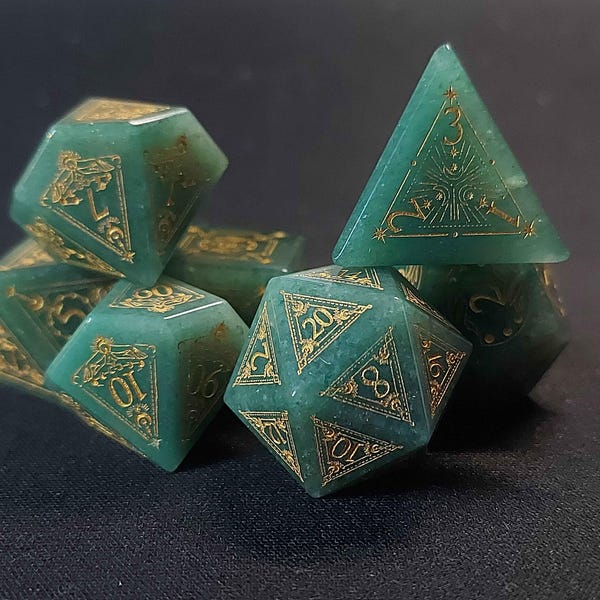 Full Dnd Dice Set Satin Finish Dice Rainbow Matt Glass Dnd Gift D20 ...