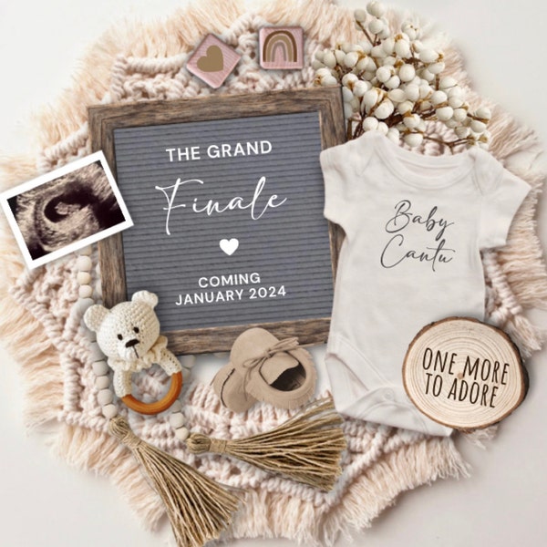 Last Baby Pregnancy Announcement Digital, Editable Boho the Grand ...