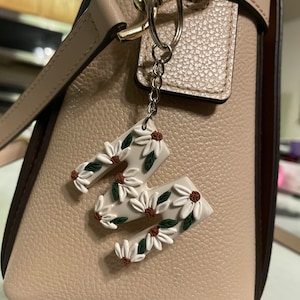 Polymer Clay Letter Keychain Initial Keychain - Etsy