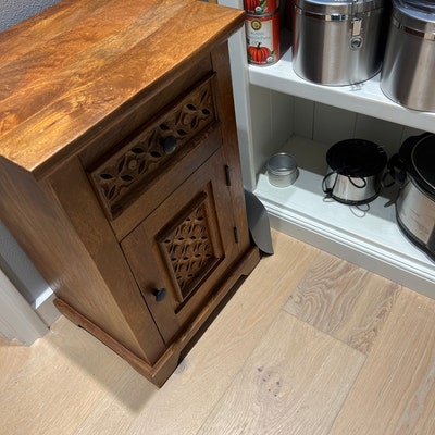 Mango Wood Nightstand/side Table Door & Drawer - Etsy