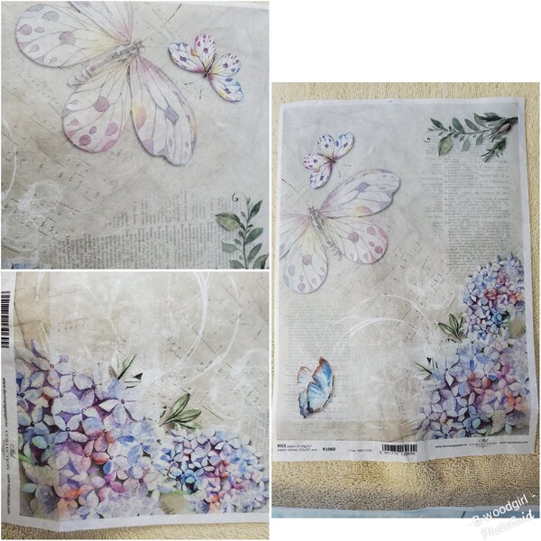ITD Collection Rice Paper in Retro Style, Fauna and Flora Rice Paper ...