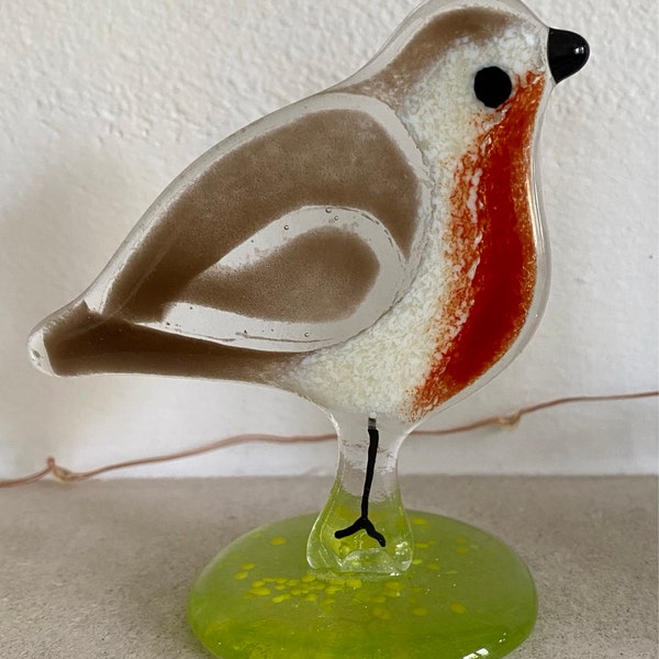 Fused Glass Robin. - Etsy UK