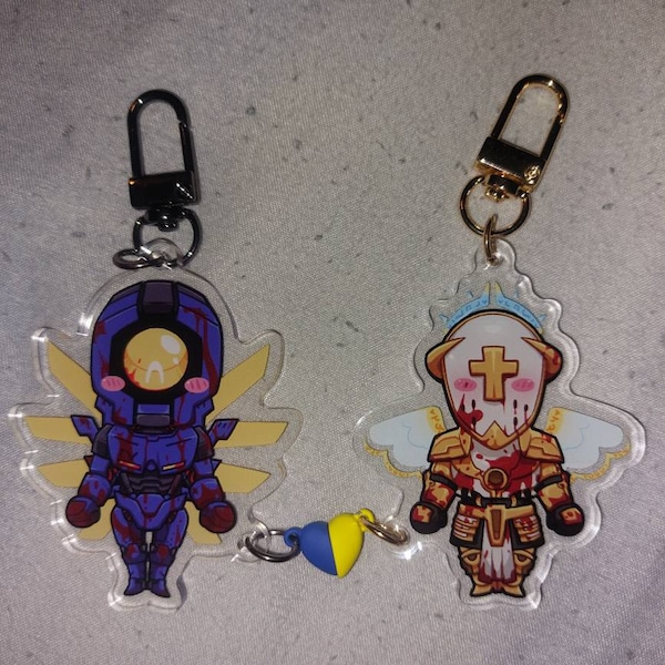Gabriel, V1, V2, and Gabv1el Heart Magnet Acrylic Charm Keychains ...