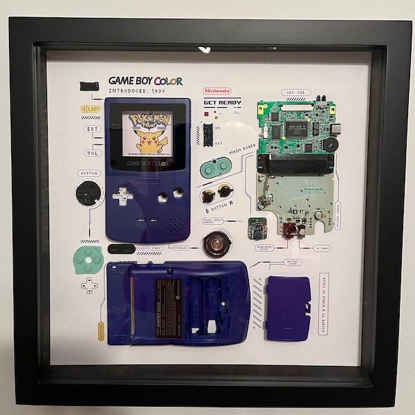 Framed Nintendo Game Boy Color Art: Disassembled Console Wall Decor - Etsy