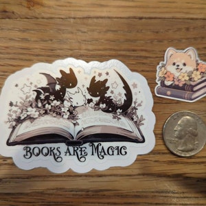 Books Are Magic Dragon Sticker Book Lover Sticker - Etsy
