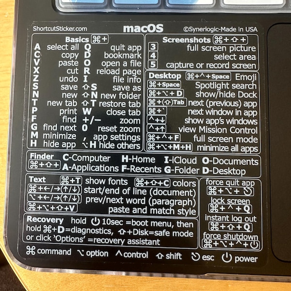 Word/excel (for Windows PC) Keyboard Shortcut Sticker - No-residue ...