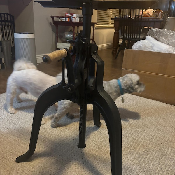 Cast Iron Coffee Table Base: Adjustable Crank, Industrial Style - Etsy