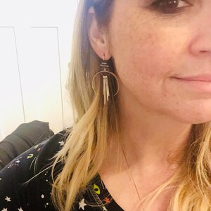 Inverted Crescent Moon Earrings With Spikes Oxidized - Etsy