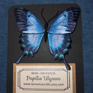 Iridescent Realistic Butterfly Embroidery Applique / High - Etsy