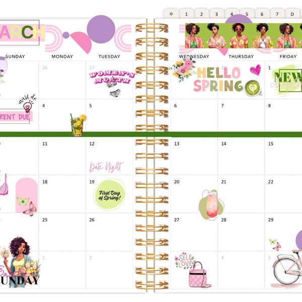 April and Weekly Digital Planner Bundle Stickers, Spring Stickers ...