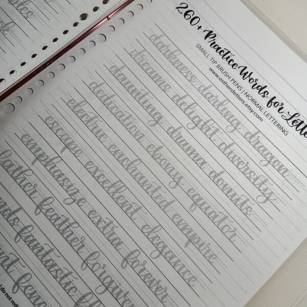 Complete Set of Brush Lettering Practice Sheets for Beginners | Easy ...