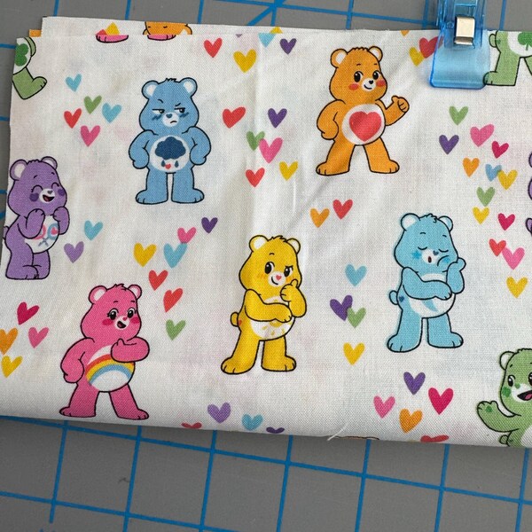 Care Bear Hug Life Cotton Fabric Panel. Sunshine, Grumpy, and Cheer ...