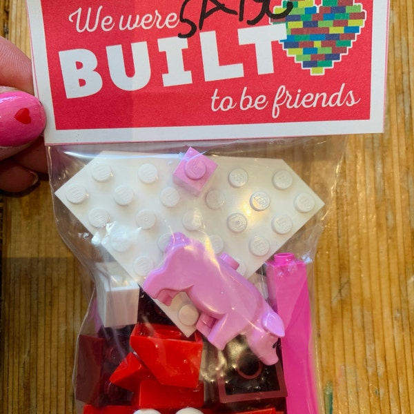 Valentines Legos or Building Block Candy Bag Label INSTANT DOWNLOAD ...