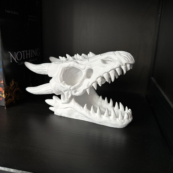 Dragon Skull Bookshelf Decor | Bookish Accessory | 3D Printed | Fantasy ...