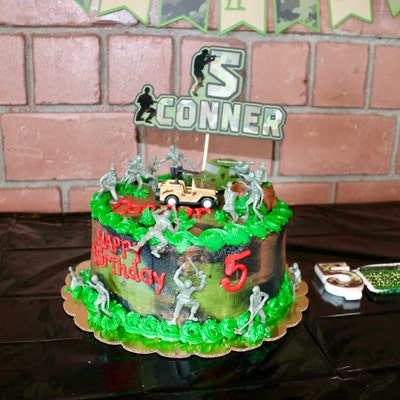 Camo Cake Topper, Camo Birthday, Camo Theme, Camo Party, Military Cake ...