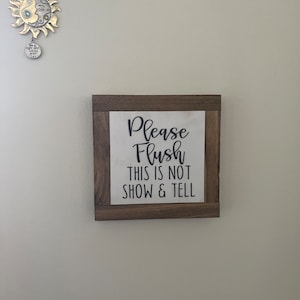 Please Flush Sign, Funny Restroom Decor, Housewarming Gift, Bathroom ...