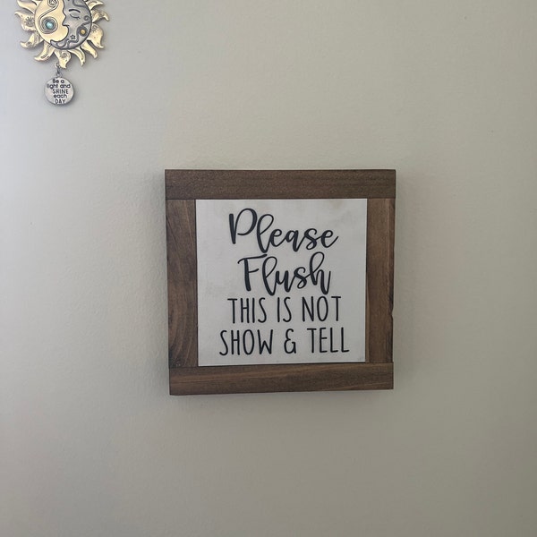 Please Flush Sign, Funny Restroom Decor, Housewarming Gift, Bathroom ...